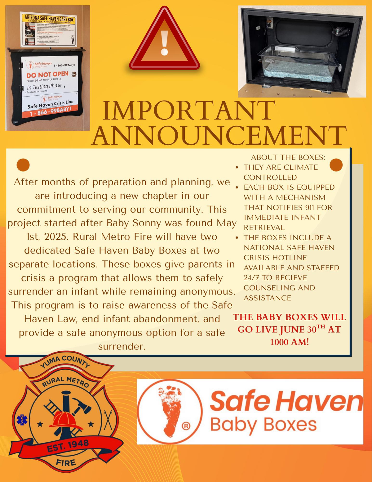 Safe Haven baby boxes to be installed in Yuma County - KYMA